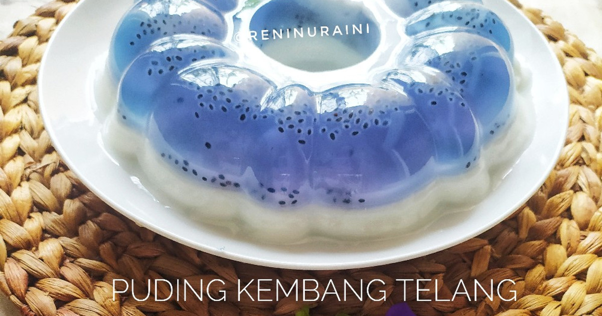Resep Puding Bunga Telang Lapis Susu oleh Reni Nuraini - Cookpad