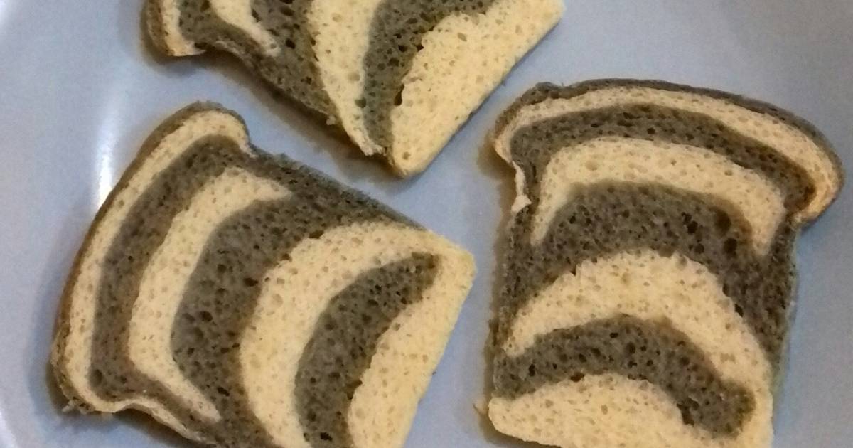 Resep Roti Tawar Zebra (Eggless) oleh Mama Diarcy - Cookpad