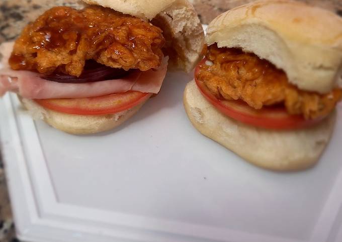 Sándwich de pollo frito 🥪 Receta de Nati Diaz- Cookpad