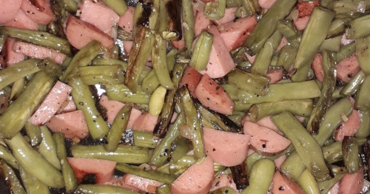 Ejotes A La Mantequilla Con Salchichas Receta de Esther Soto- Cookpad
