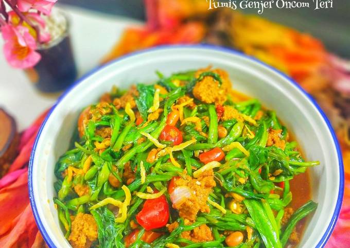 Resep Tumis Genjer Oncom Teri oleh Chiensyn Kuliner - Cookpad