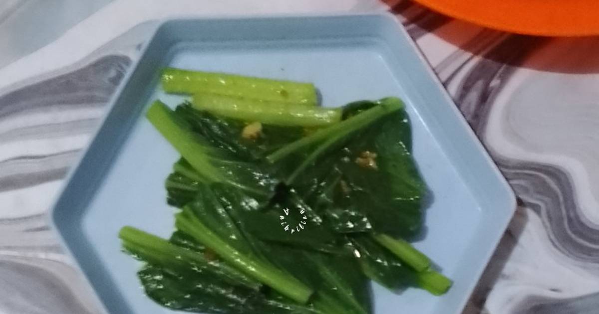 Resep Sawi rebus garlic oil oleh Ani Brilian - Cookpad