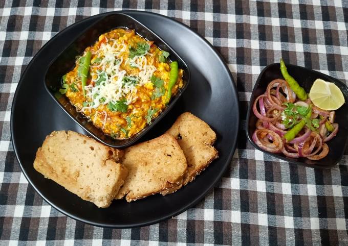 Amritsari paneer bhurji with homemade aata bread Recipe by DrPushpa ...