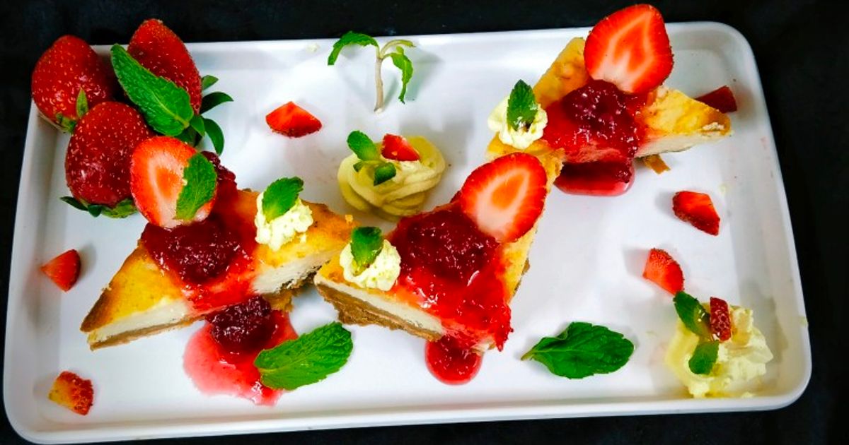 Hetal Chirag Buch દ્વારા રેસીપી સ્ટ્રોબેરી ચીઝ કેક (Strawberry Cheese ...