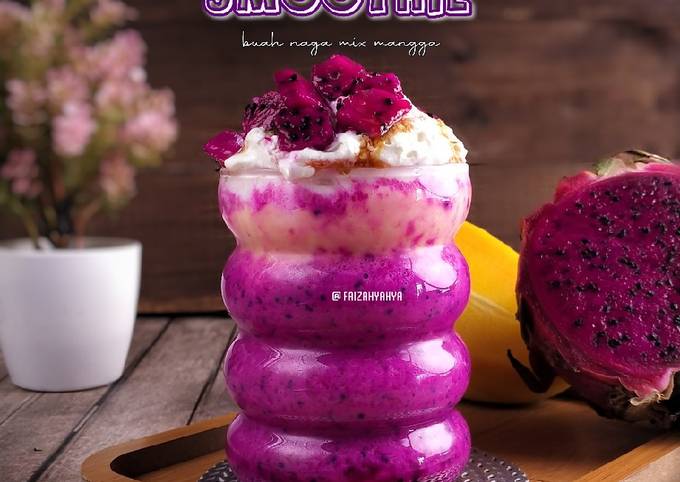 Resipi Smoothie buah naga mix mangga oleh Faizah Yahya(Mrs Peija) - Cookpad