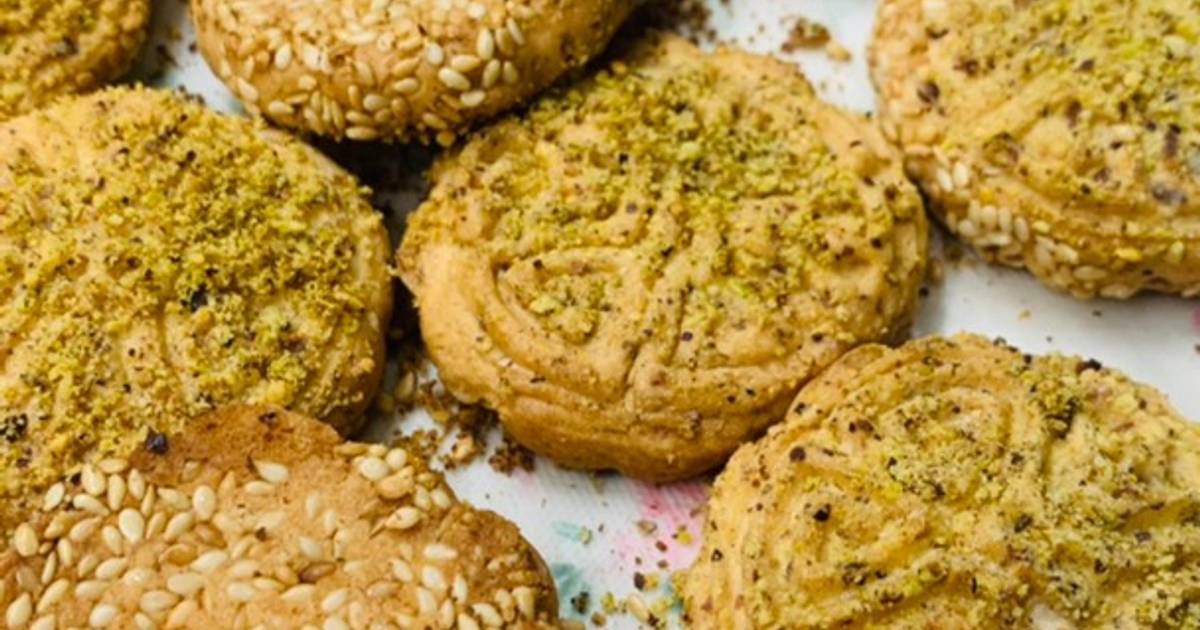 Pistachio and Sesame Cookies| Barazek Cookies Recipe by MrsRiasat Ali ...