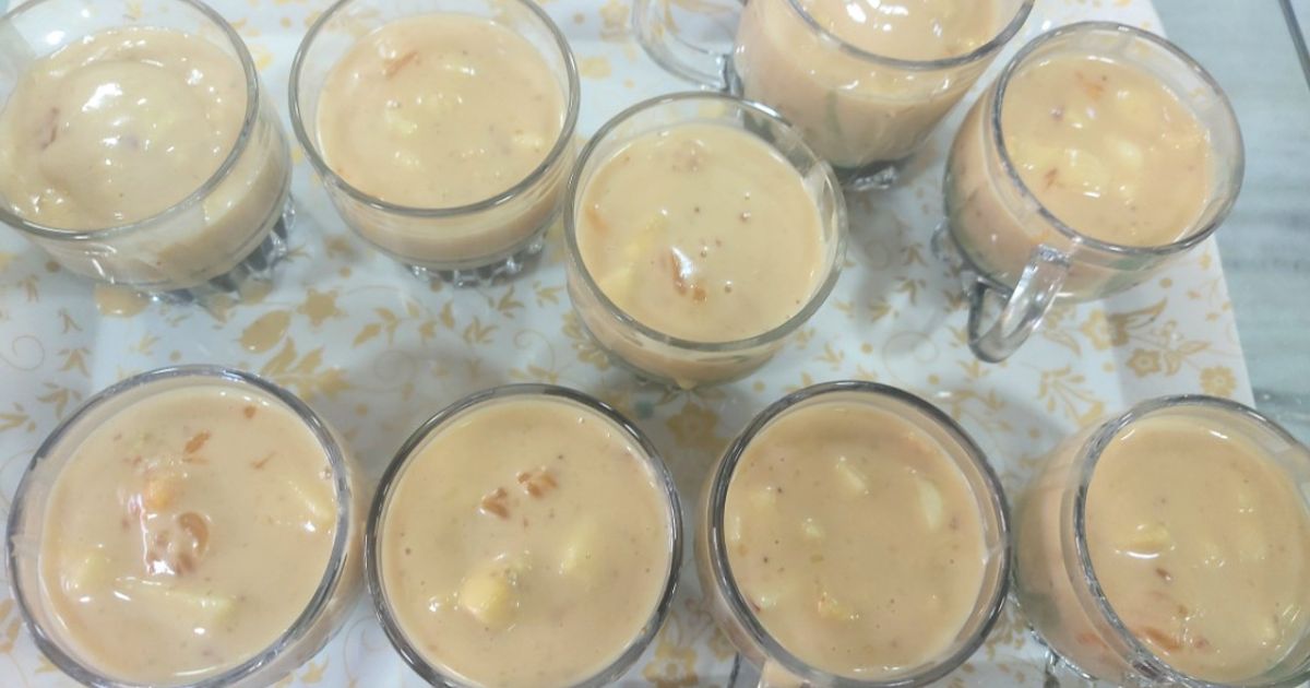 Fruit Custard Black Curant Jelly With Strawberry Sauce Recipe by Nargis ...
