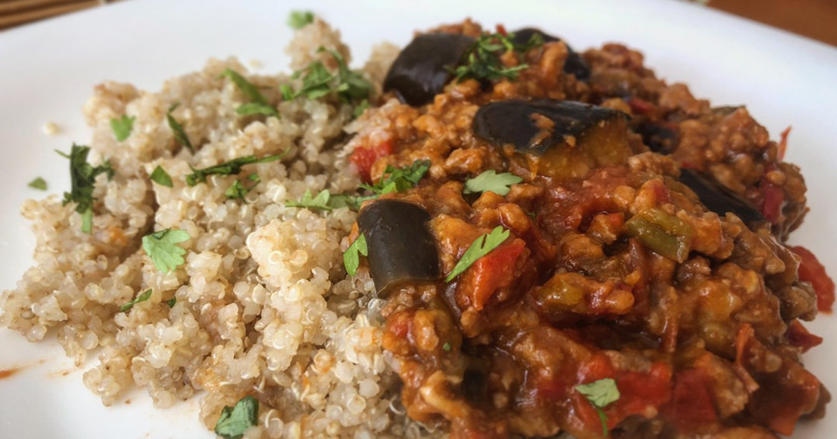 Quinoa Integral Con Picada De Ternera Y Berenjena Receta de ChikiTiki ...
