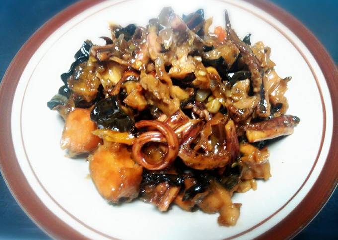 Resep Tumis cuki (cumi dan kima) kering dengan saos tiram dan madu oleh ...
