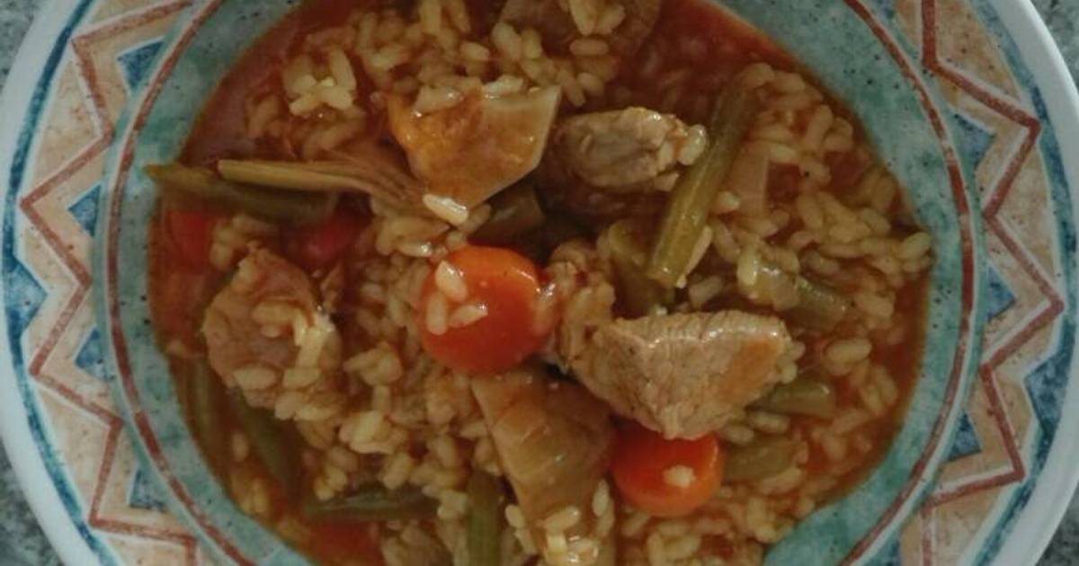 Arroz con punta de solomillo y verduras Receta de Aelita- Cookpad