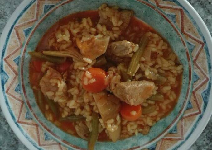 Arroz con punta de solomillo y verduras Receta de Aelita- Cookpad