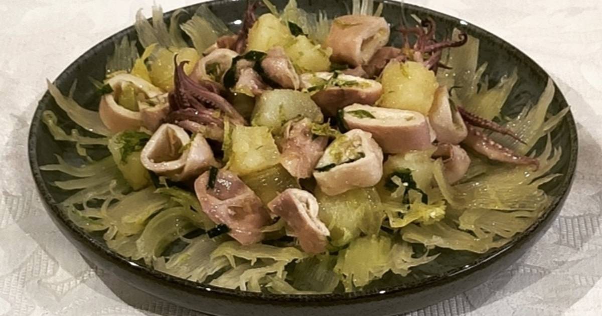 Ricetta Insalata con calamaretti zest di limone e lime patate e sedano ...