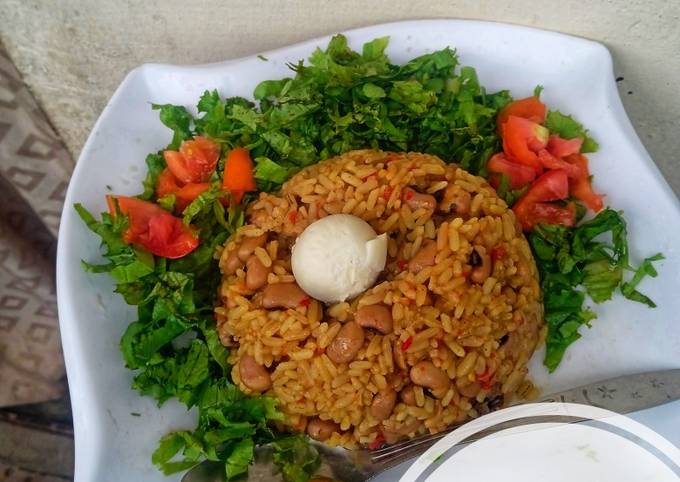 Rice & beans jollof Recipe by shaima'u minkaila Ilyasu - Cookpad