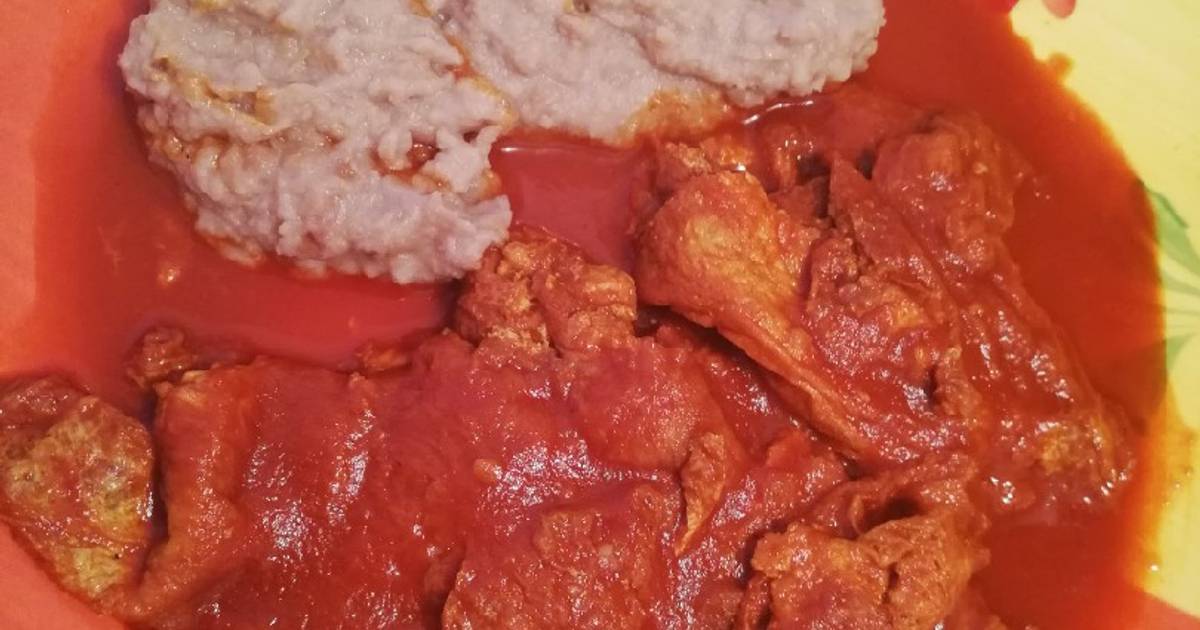 Huevo en chile rojo - 252 recetas caseras- Cookpad