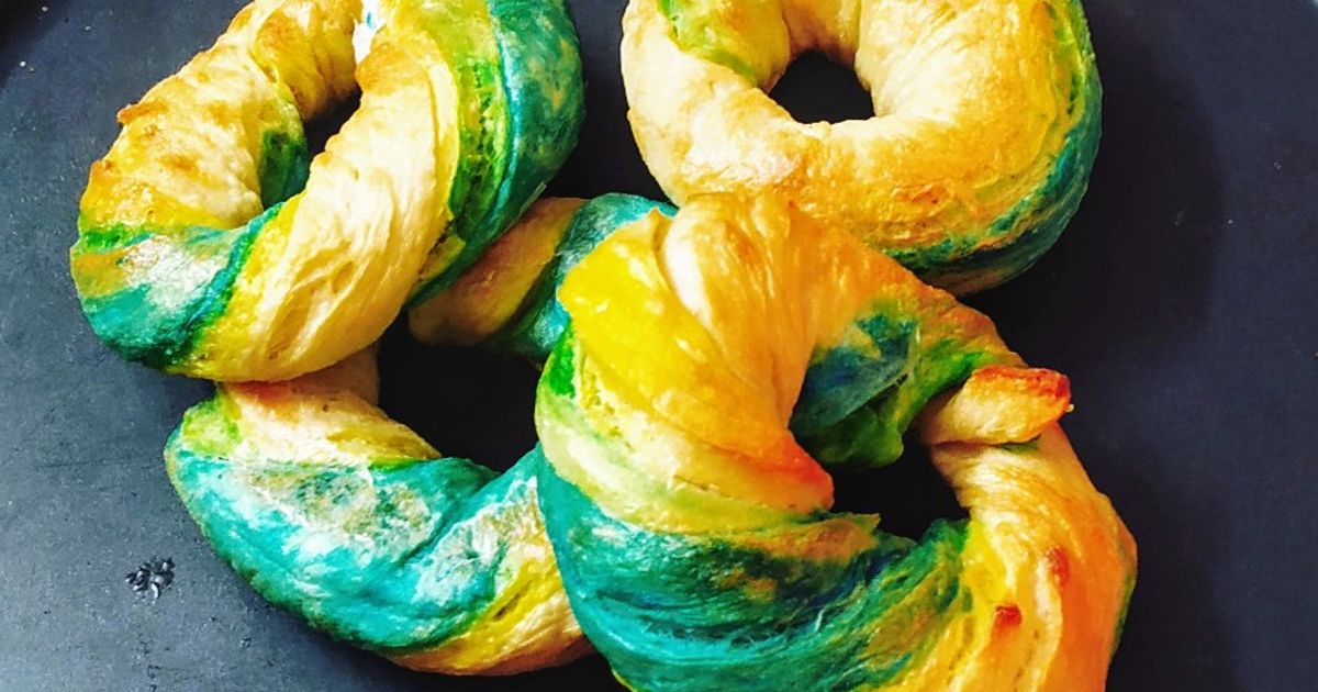 Multi Colored Bagel Recipe by Sanchita Das - Cookpad