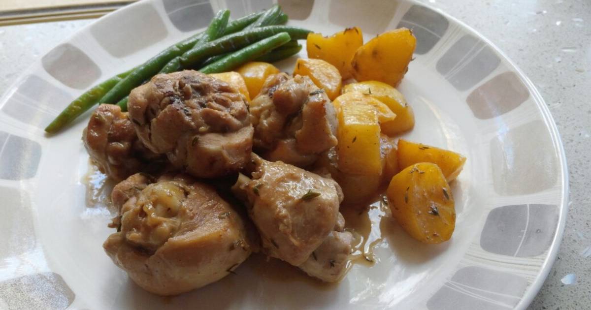 Pollo al ajillo con patatas Receta de Charo.N- Cookpad