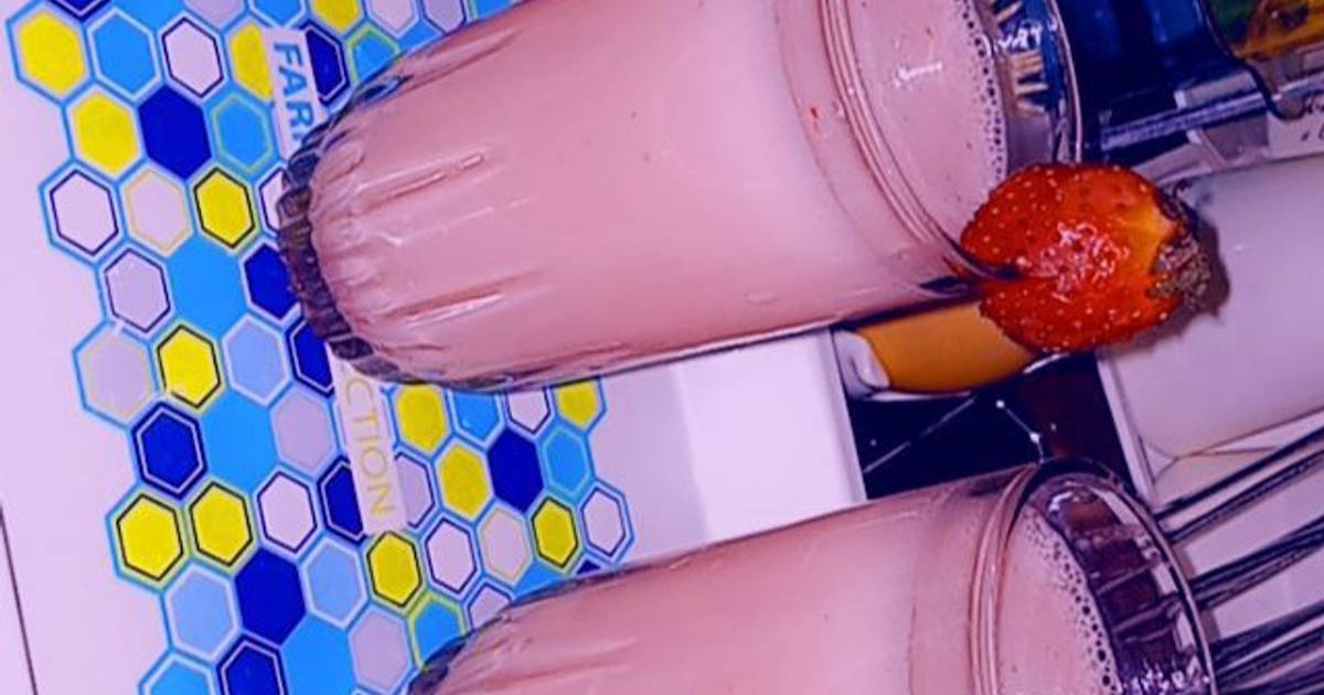 Strawberries milk shake 🍓🍷 Recipe by Mrs Atuwa - Cookpad