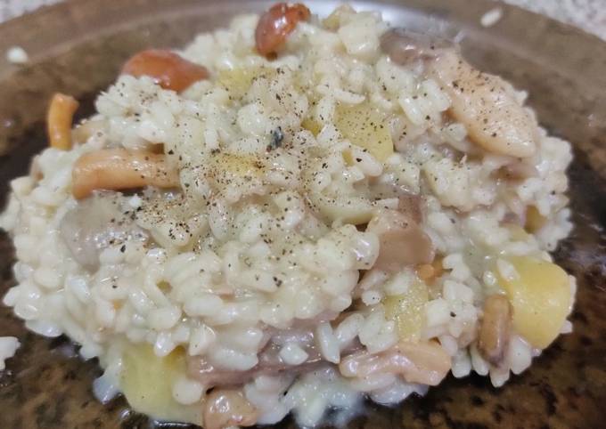 Risotto de setas, queso azul y manzana Receta de Adrián Yáñez Soriano ...
