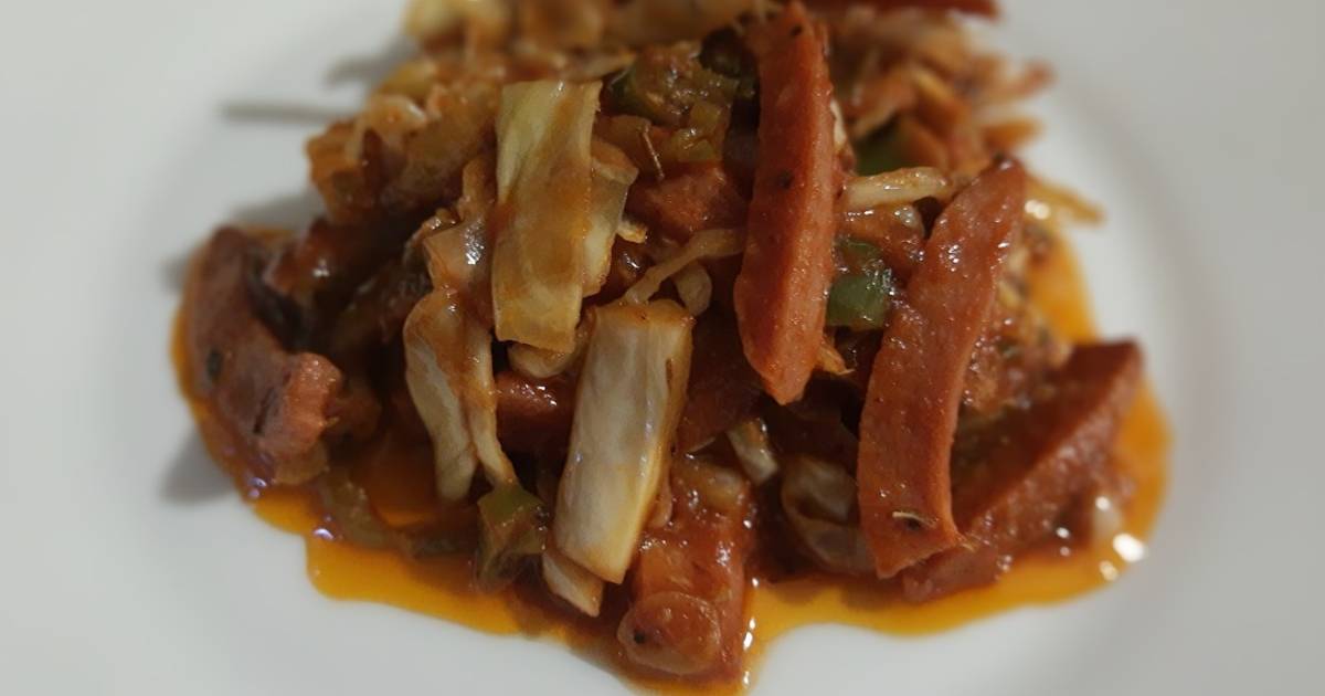 Salchichas de pollo con repollo y cebolla - 23 recetas caseras- Cookpad