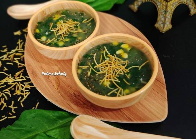 Spinach Corn Soup Recipe by Pratima Mohanty - Cookpad