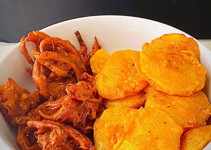 कांदा बटाटा भजी (kanda batata bhaji recipe in marathi) रेसिपी प्राची ...