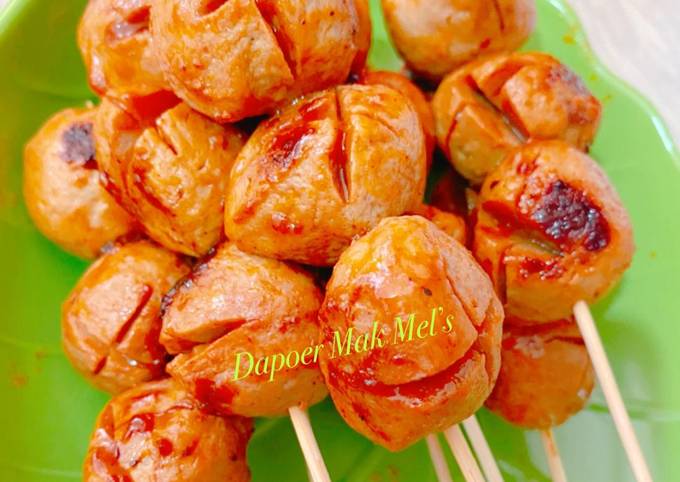 Resep Sate bakso bumbu barbeque oleh Dapoer Mak Mel's - Cookpad