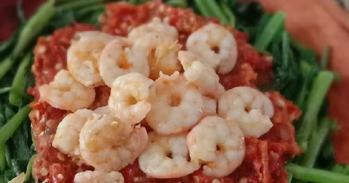 Resep Plecing Kangkung - Sambal Udang Rebus oleh Adelia Firdaus - Cookpad