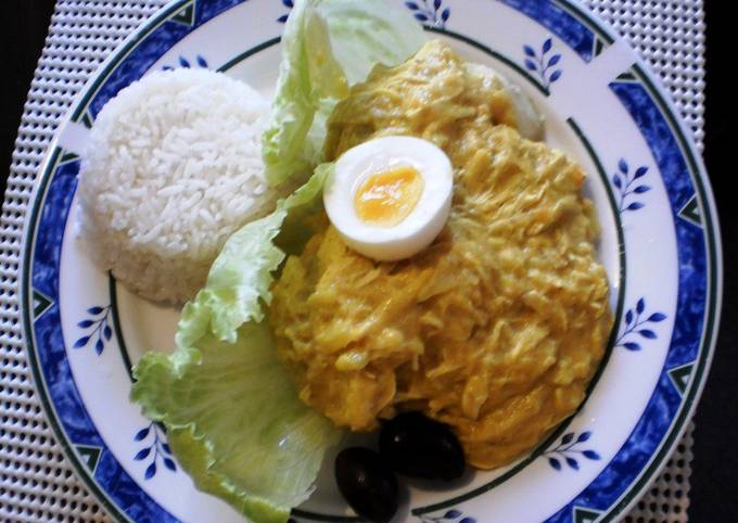 Ají de gallina Receta de Veronica Cuadros- Cookpad