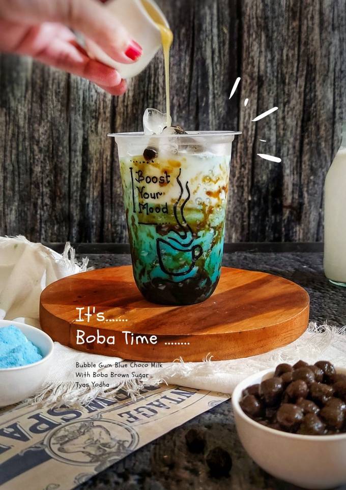 Resep Bubble Gum Choco Milk With Boba / Es Boba Kekinian oleh Tyas ...