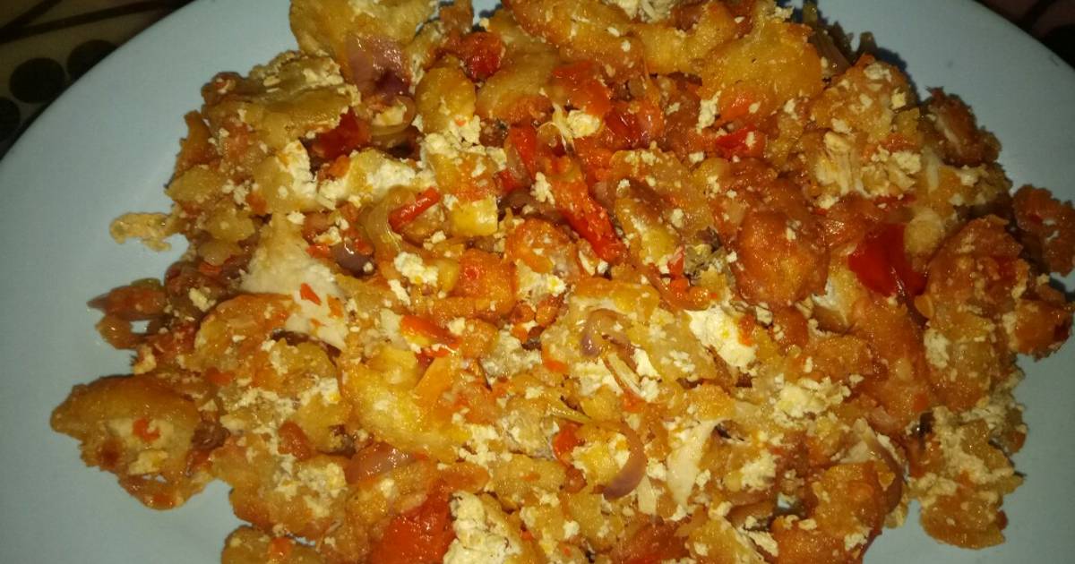 Resep Ayam Tahu Geprek Sambal Bawang. Pedas Maknyus!! oleh Farrah ...