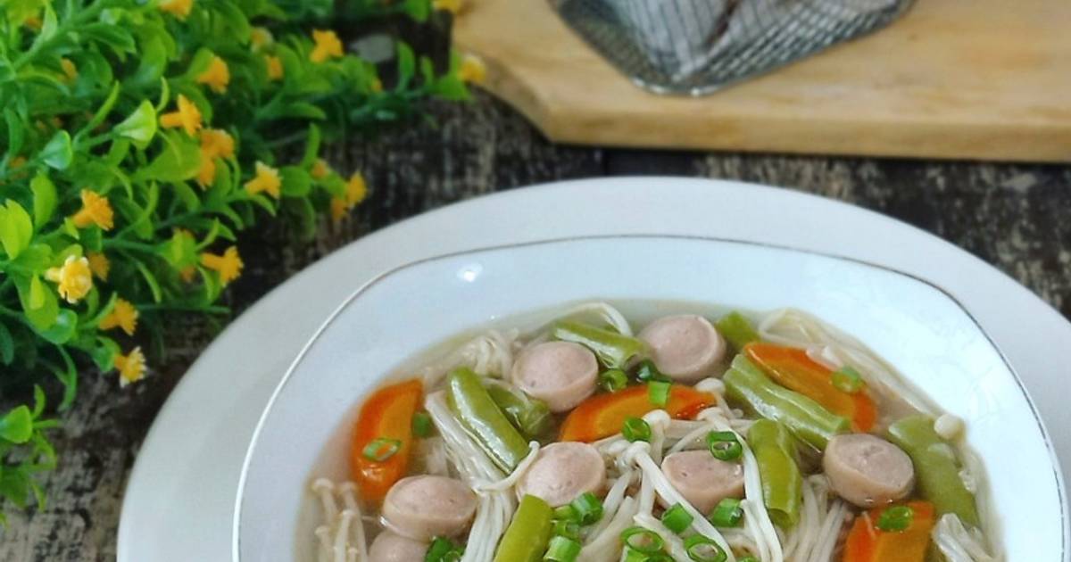 856 resep sup jamur enoki enak dan mudah - Cookpad