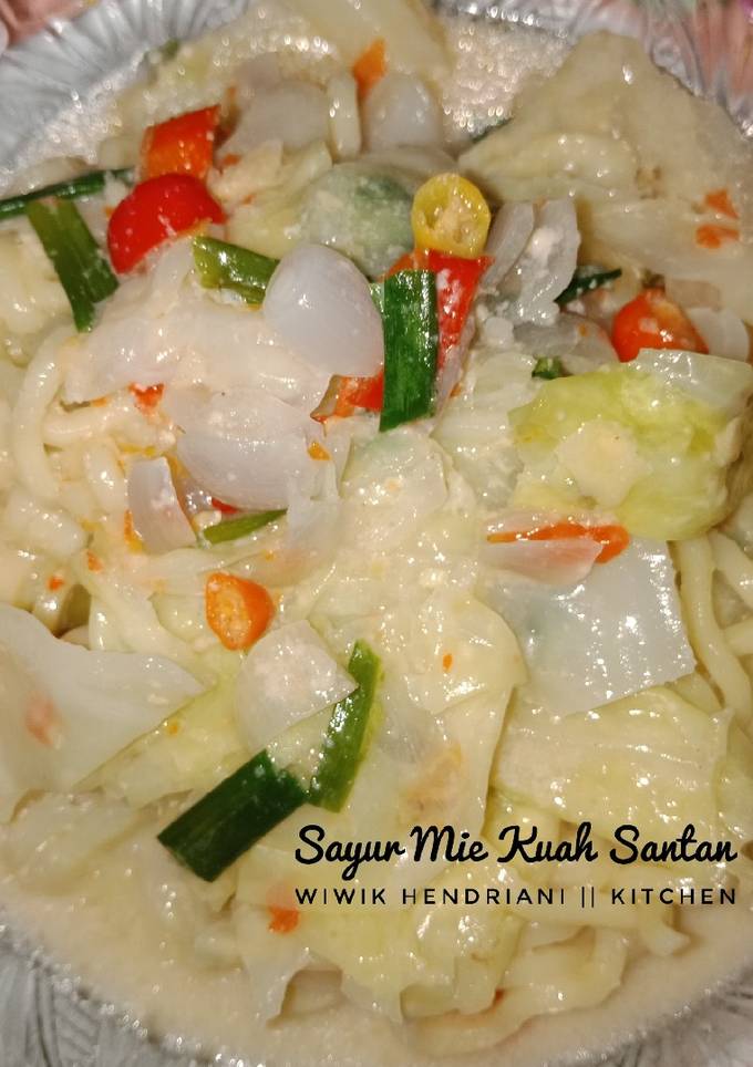 Resep Sayur Mie Kuah Santan pedas Nampol oleh wiwik hendRiani kitchen ...