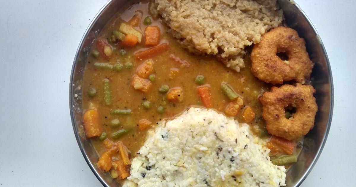 South Indian Breakfast Ven Pongal & Kadamba Sambhar Recipe by Rukmani S ...