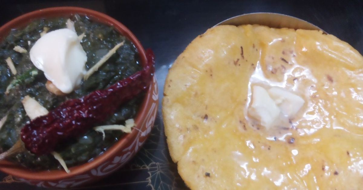 Sarso Ka Saag Makai Di Roti Recipe by Falgooni Mangrola - Cookpad