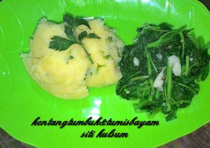 Resep Kentang tumbuk & tumis bayam oleh Siti Kulsum - Cookpad