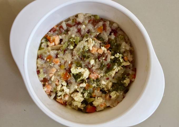 Resep Nasi Tim Salmon (MPASI 11M+) oleh eva 🎹 - Cookpad