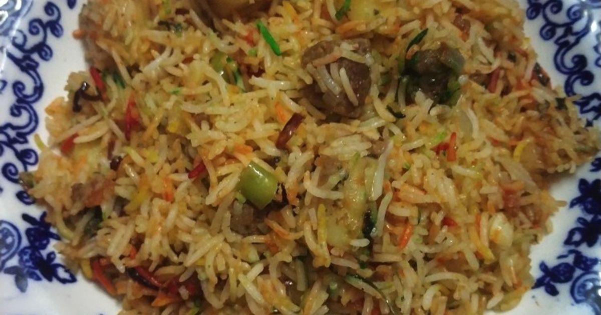 Street Style Tawa Mutton Pulao Recipe by Asiyah Naveed Roghay - Cookpad