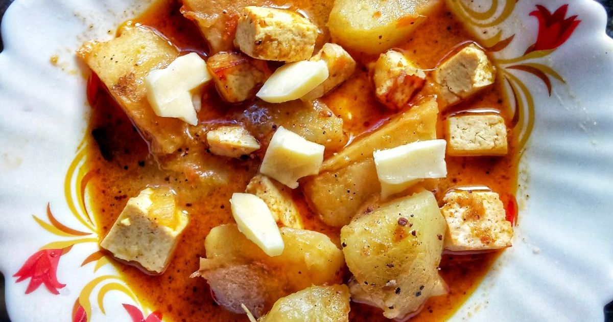 Papaya Paneer Cheese Masala Recipe by Tina Chakraborty let's Cook - Cookpad