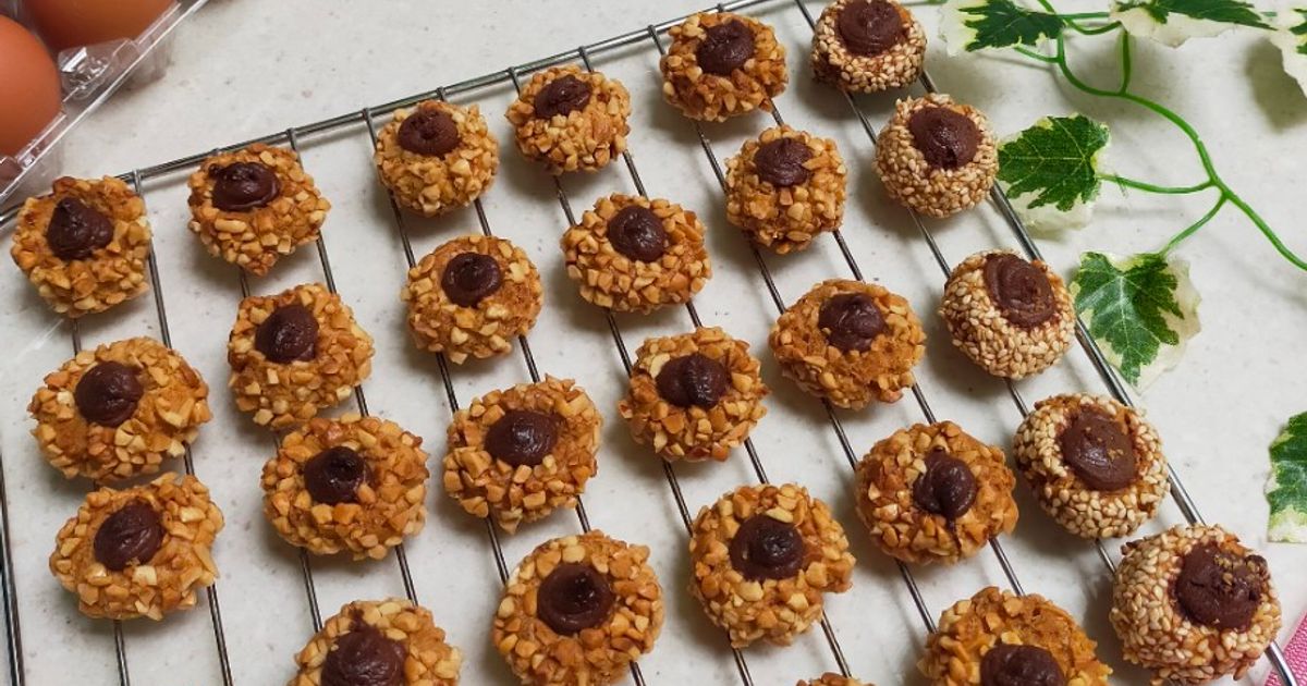 Resep nutella cookies coklat kacang rumahan enak dan mudah - Cookpad