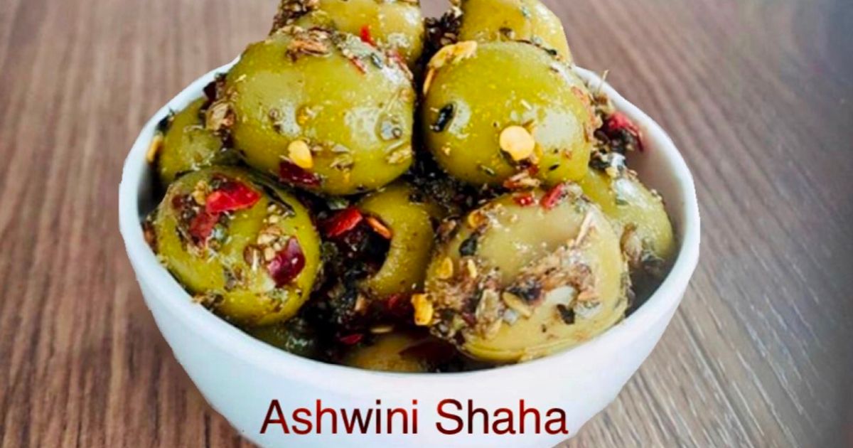 Spicy Green Olive Pickle Recipe by Ashwini Shaha - Cookpad