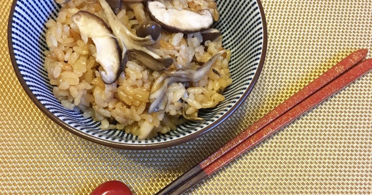 Japanese ”Kinoko Takikomi Gohan” The Rice Cooked With Soy Sauce And ...