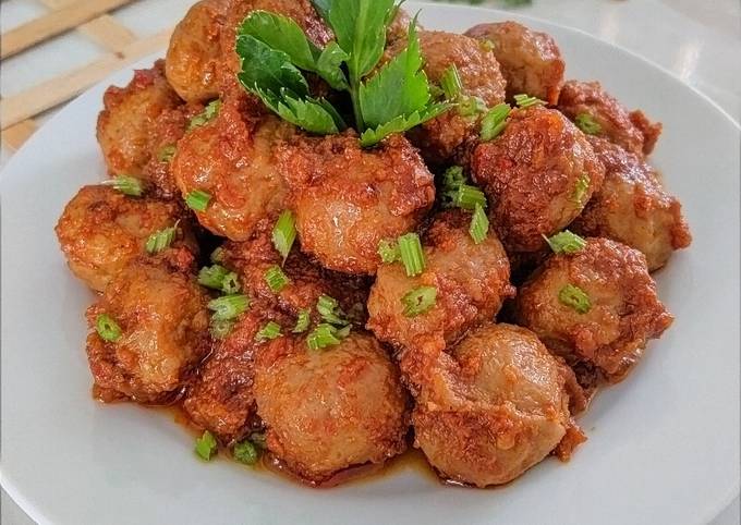 Resep 102. Bakso Bumbu Bali oleh A.S. - Cookpad