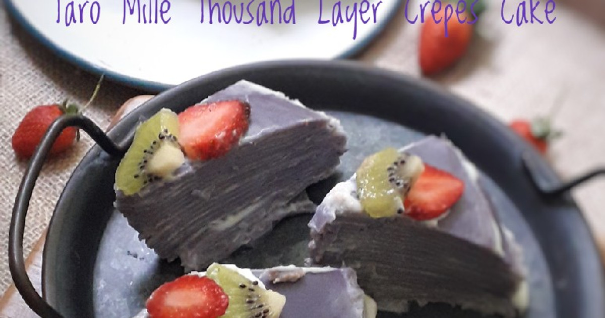 Resep Taro Mille Layer Crepes Cake oleh Momiera - Cookpad