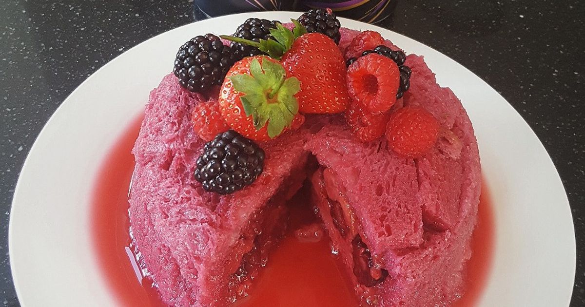 Dark Fruits Summer Pudding Recipe by The Fuss Free Foodie - Cookpad