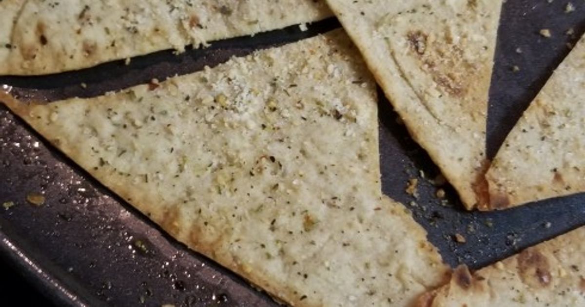 Baked Garlic Parmesan Lavash Flatbread Chips Recipe by Chef Mommy Nessa