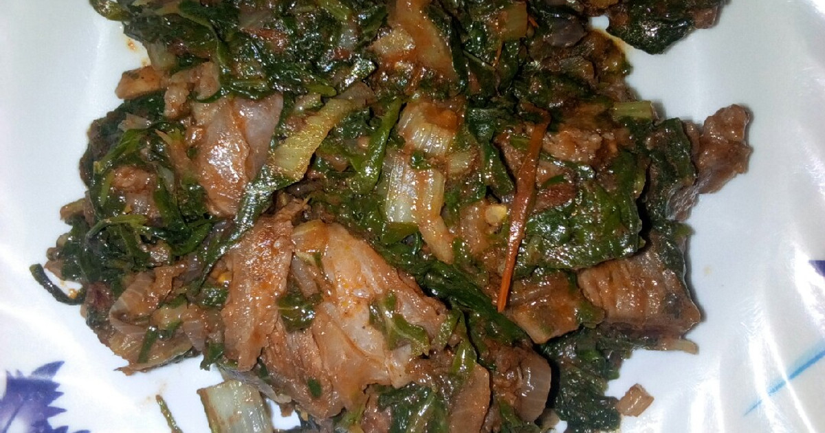 Red Meat + Spinach Recipe by Veroh - Cookpad