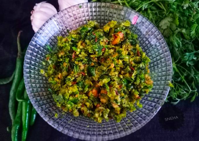 Green chilli Thecha Recipe by Sneha Kasat - Cookpad