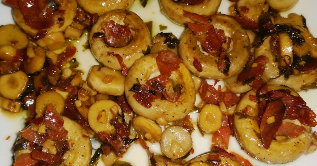 Champiñones con jamón Receta de Elena Alamo- Cookpad