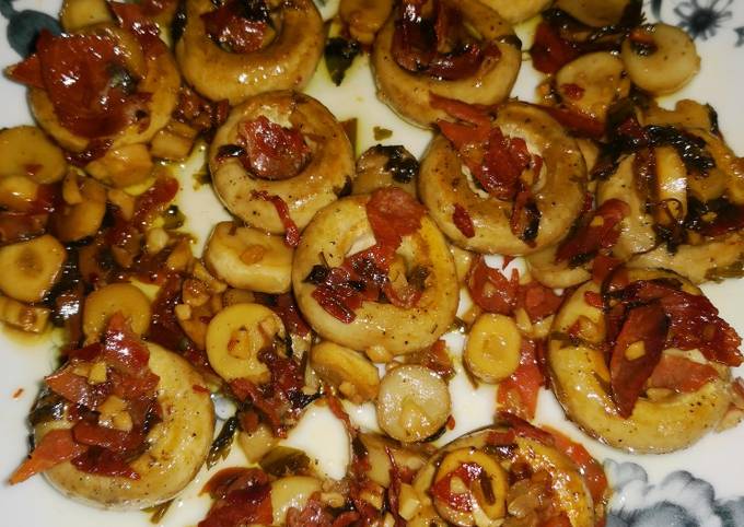 Champiñones con jamón Receta de Elena Alamo- Cookpad