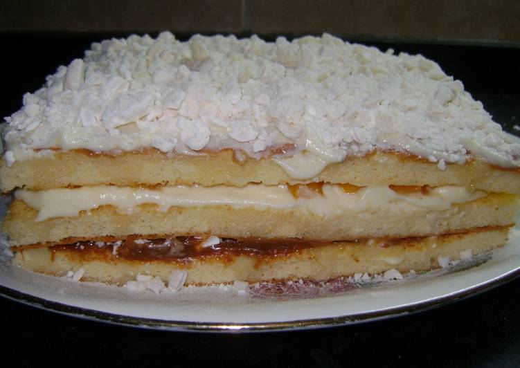 Chaja (torta con dulce de leche, crema y duraznos) Receta de La profe ...